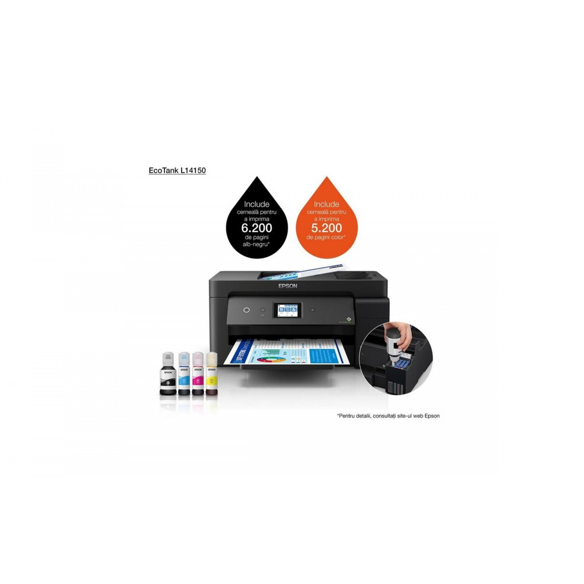 Epson EcoTank L14150 - Multifuncțional A3+ cu rezervoare de cerneală ...