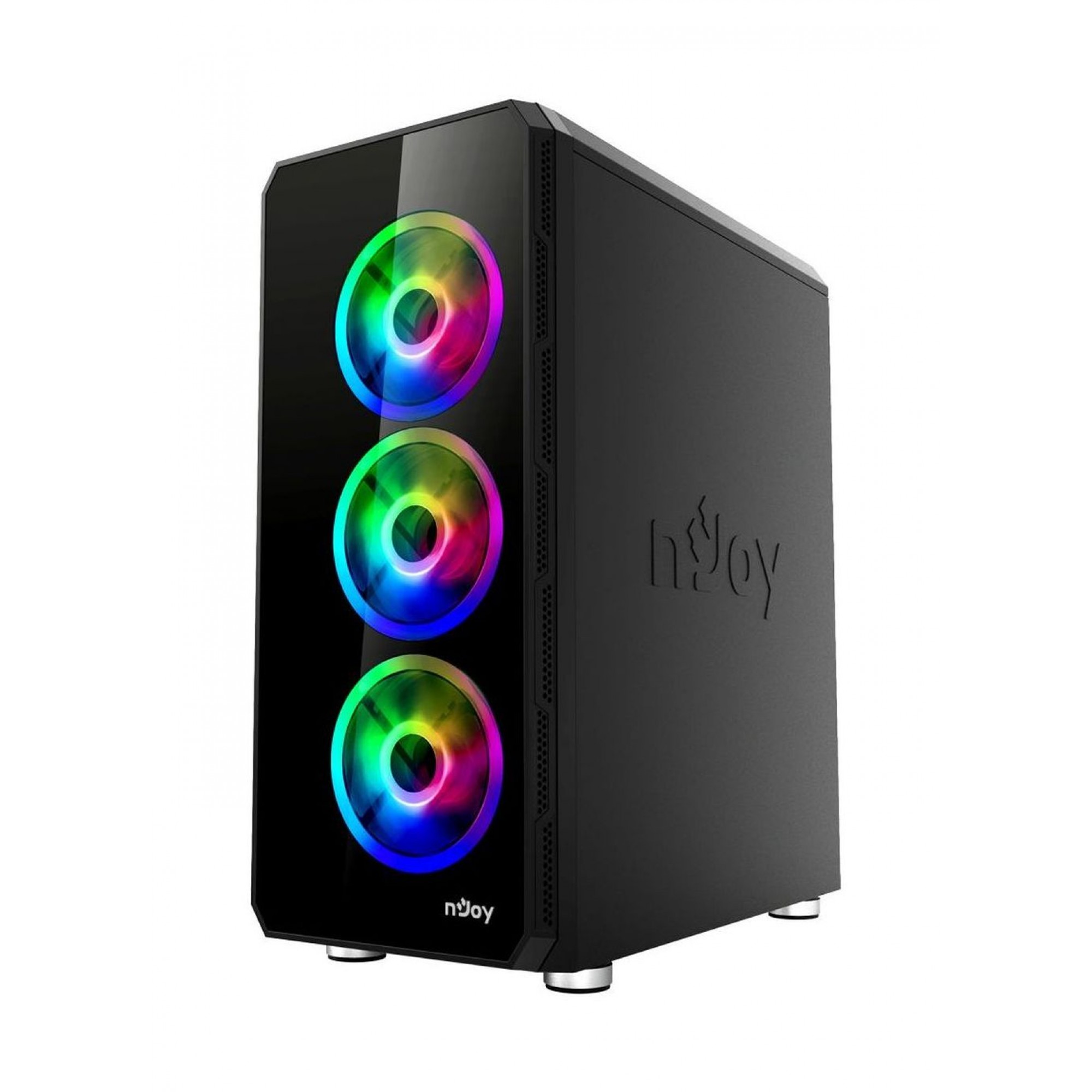 Carcasa nJoy Arena, ATX, Mid Tower, ARGB, Neagra, Fara sursa | Smart PC