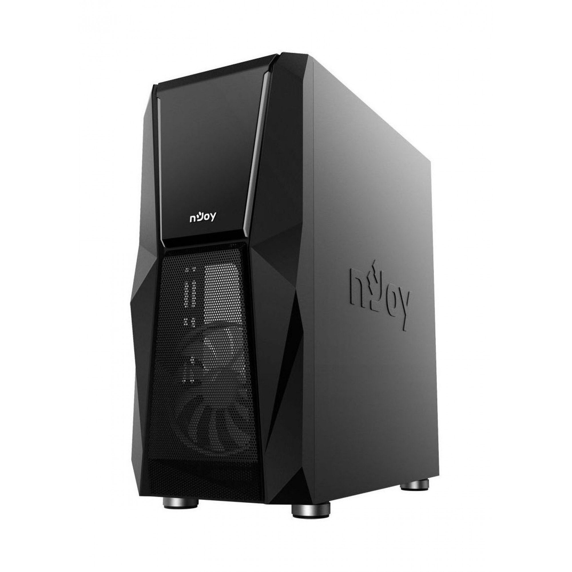 Carcasa nJoy Fort, ATX, Mid Tower, ARGB, Neagra, Fara sursa | Smart PC