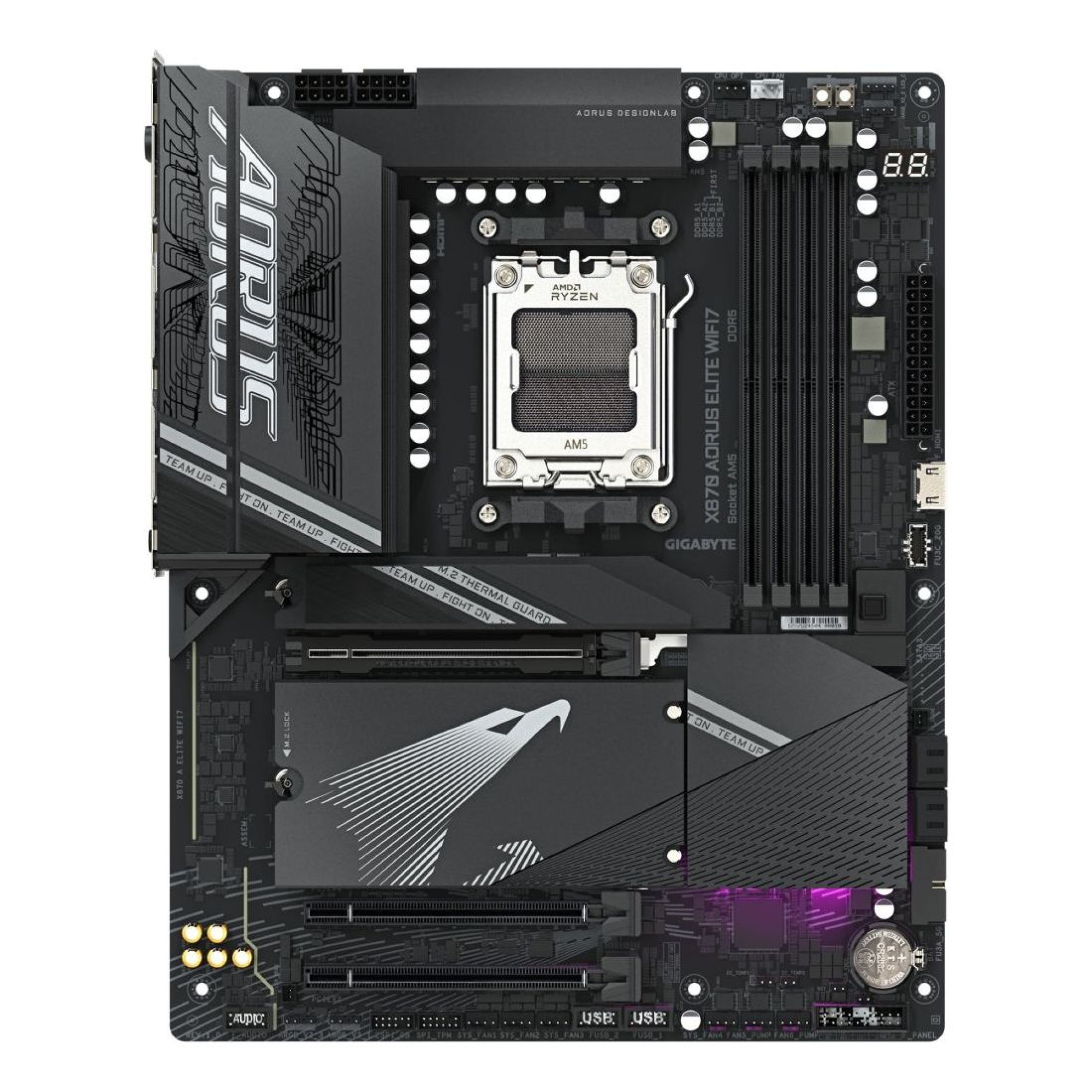 Placa de baza Gigabyte X870 AORUS ELITE WIFI7, socket AM5, DDR5, ATX ...