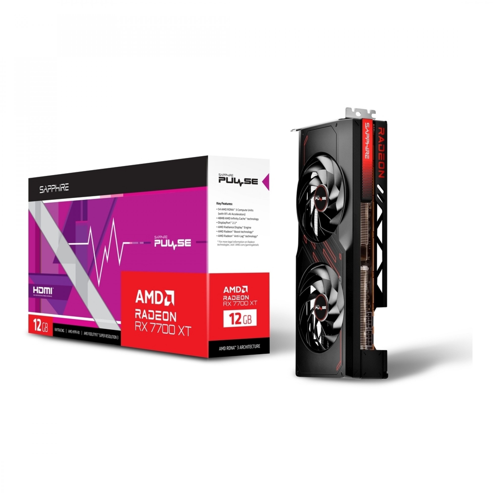 Placa video SAPPHIRE Pulse RX 7700 XT 12GB GDDR6 192-bit | Smart PC